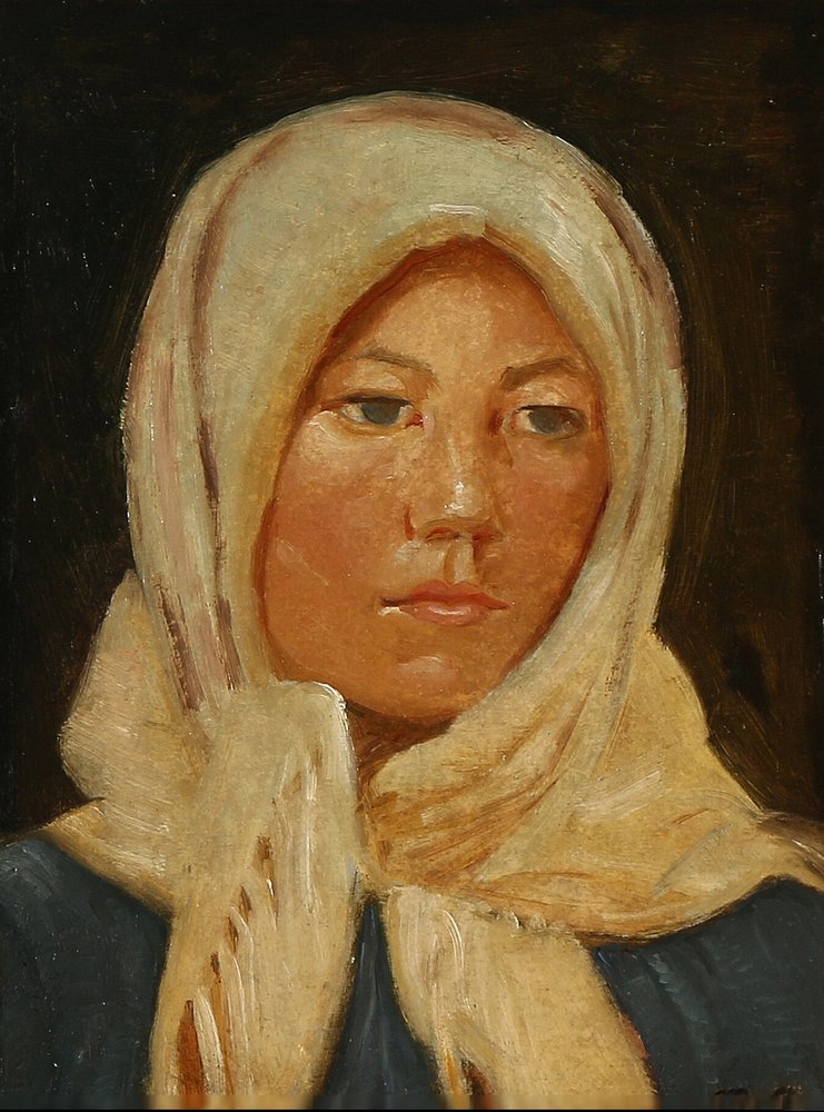 Young Woman from Skagen, Wearing a Scarf